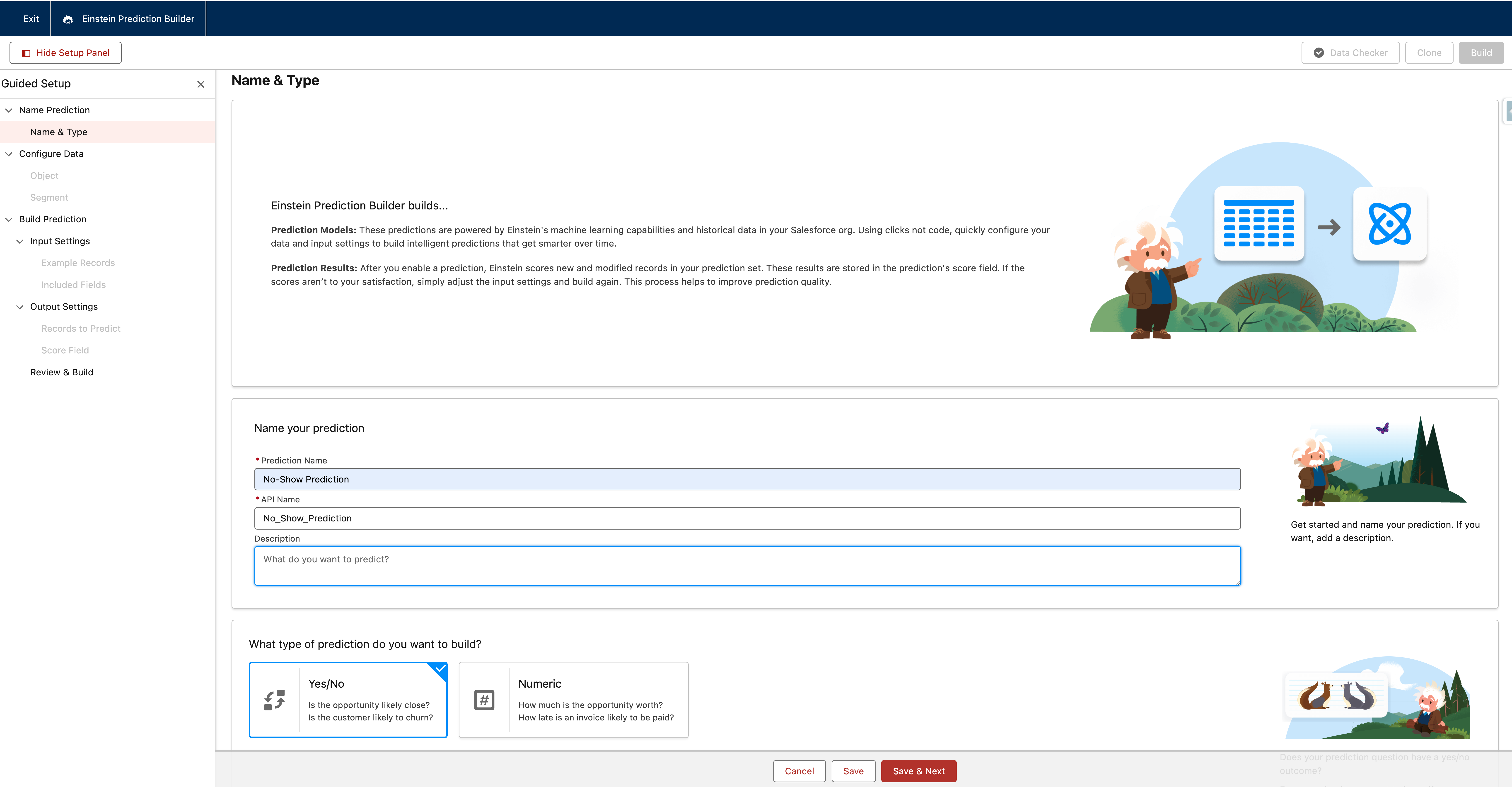 Einstein Prediction Builder